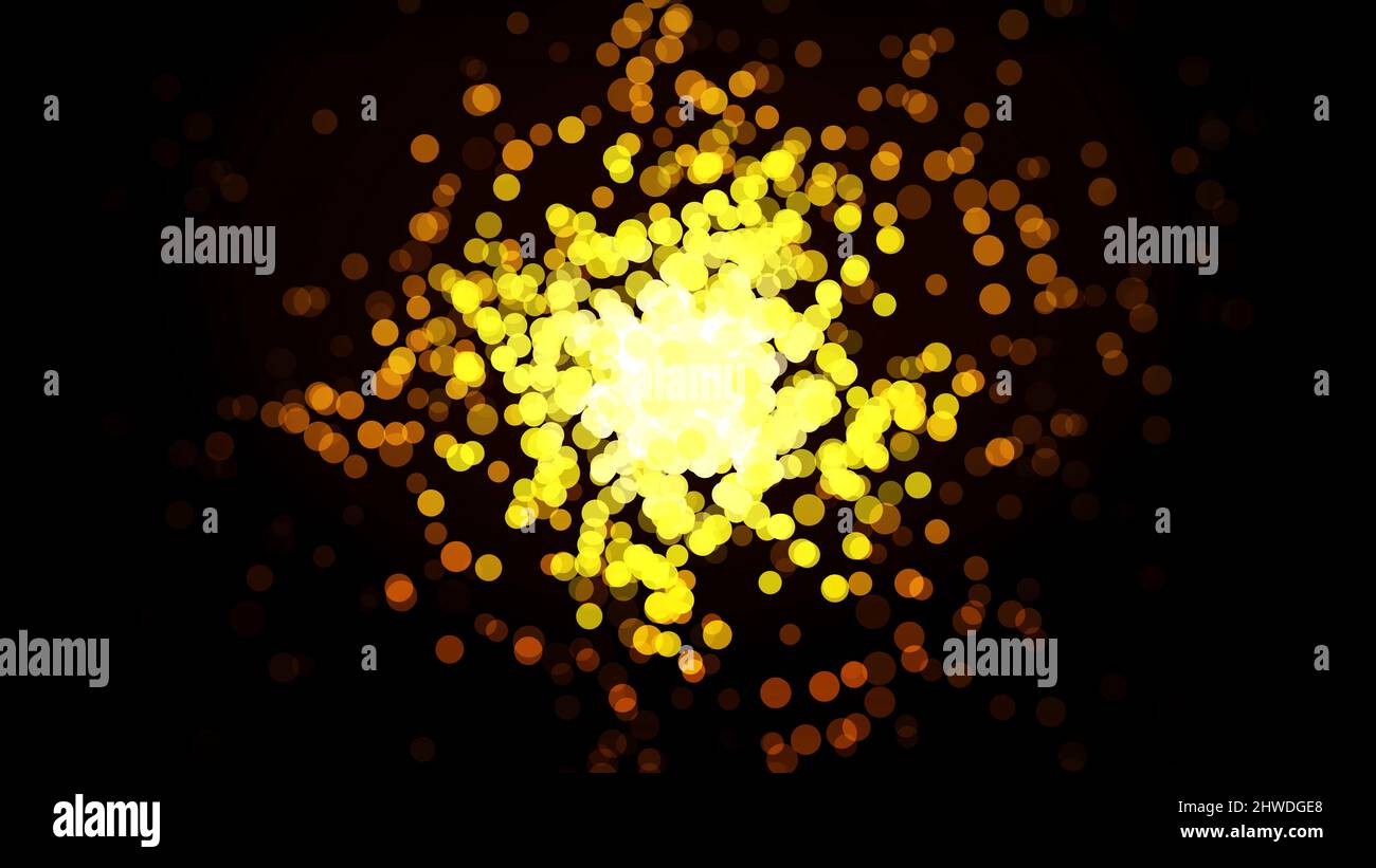 Transition of hot explosive particles. Repeating pattern of particle ...