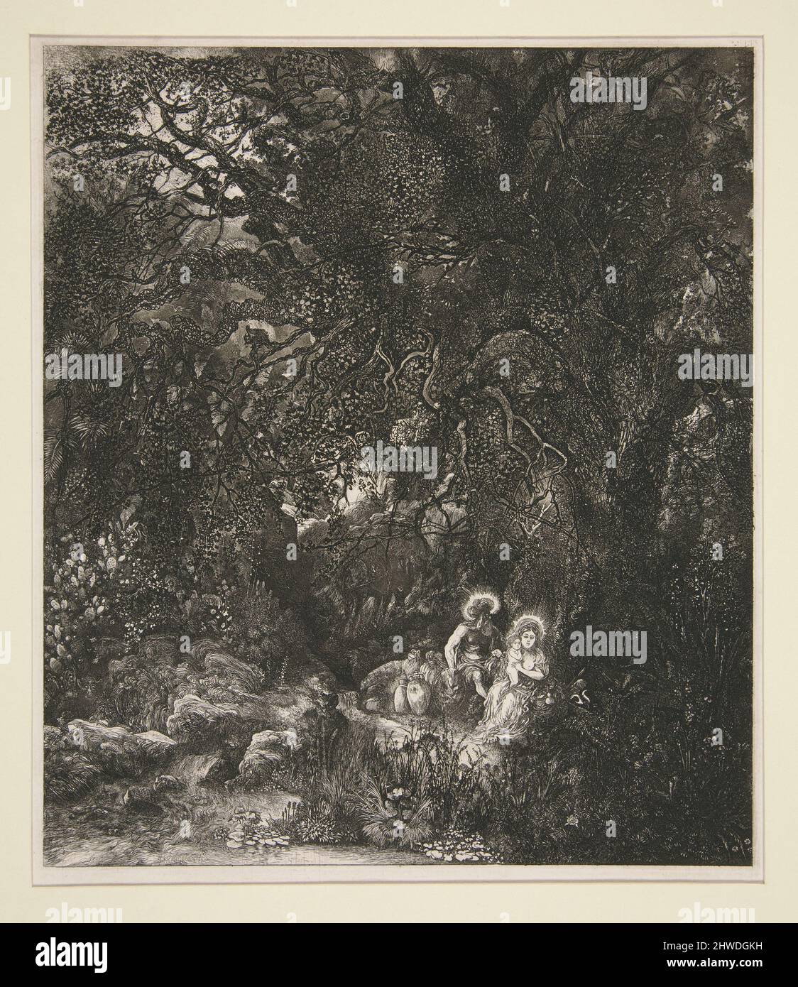 Rest on the Flight into Egypt. Artist: Rodolphe Bresdin, French, 1822 ...