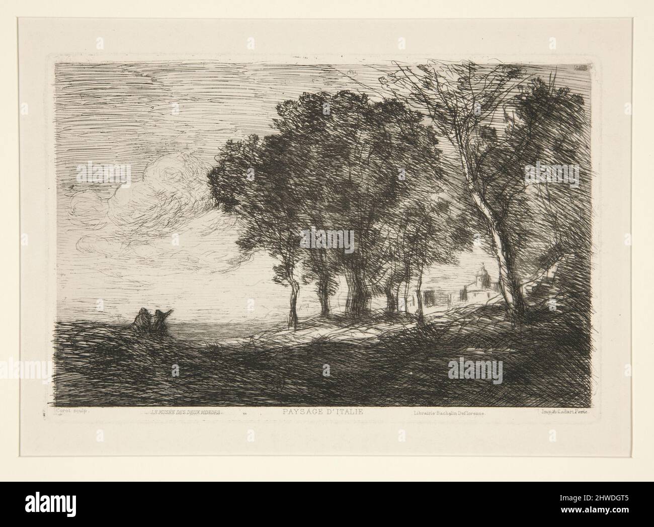 Paysage d’Italie (Landscape of Italy). Artist: Jean-Baptiste-Camille ...