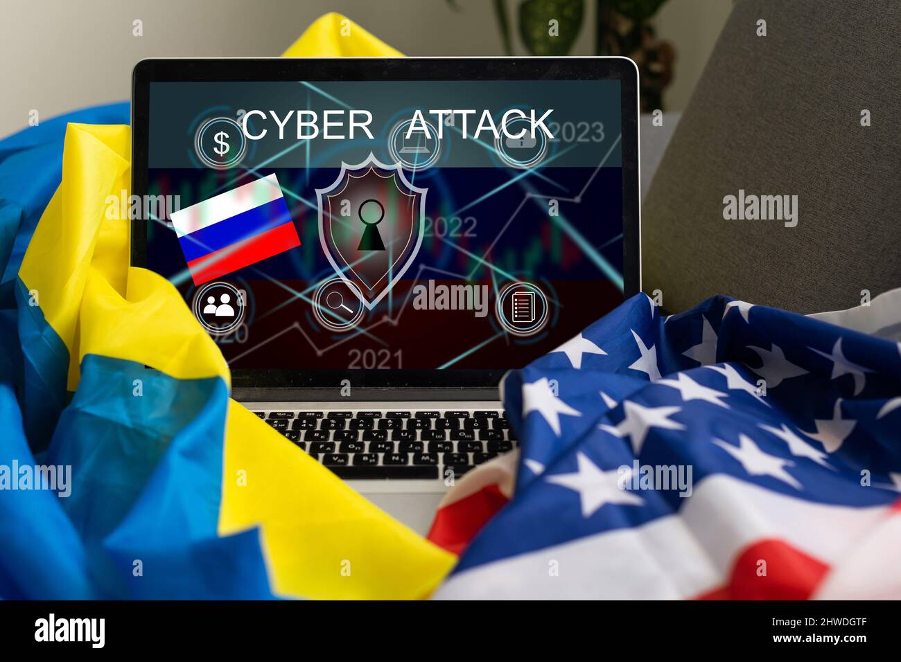 national flag of the Russia. Concept for information technology and ...