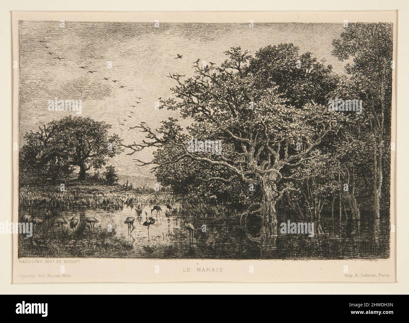 Le Marais (aux cigognes) [The Swamp (with storks)]. Artist: Charles ...