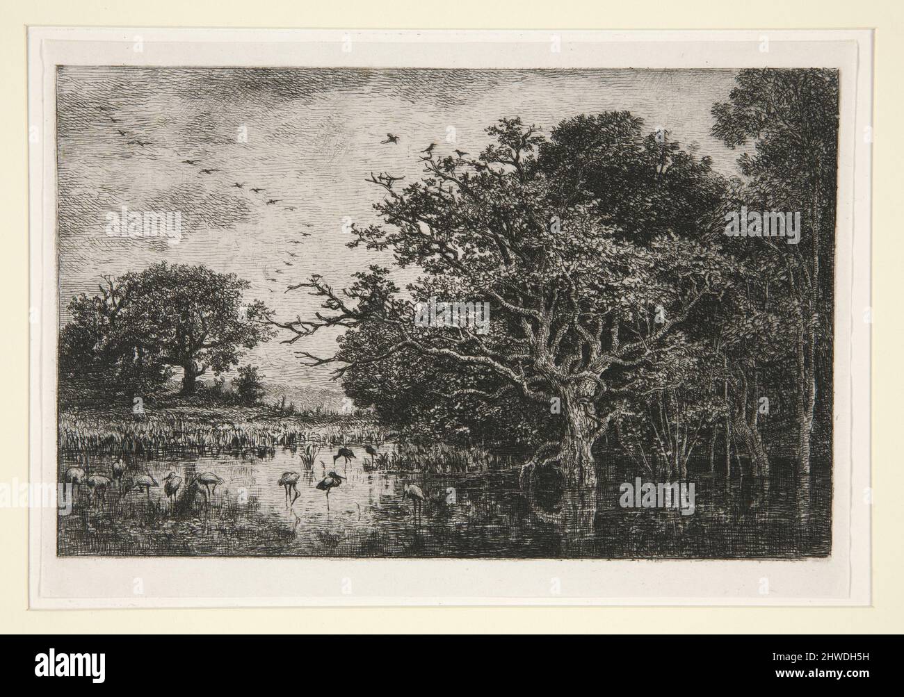Le Marais (aux cigognes) [The Swamp (With Storks)]. Artist: Charles ...