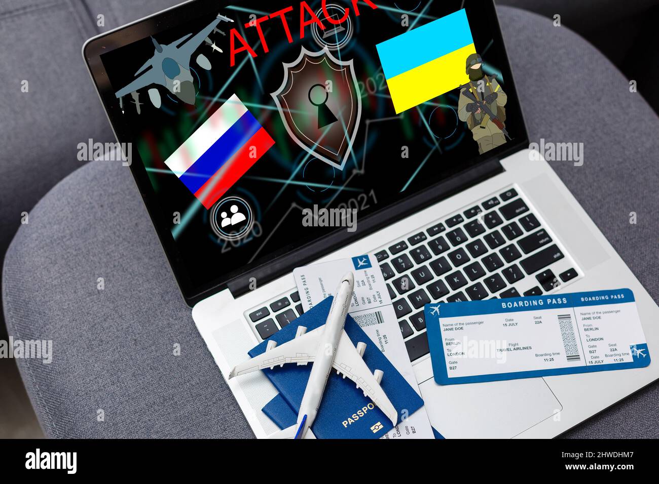 Computer hacker or Cyber attack concept background with Ukraine flag ...