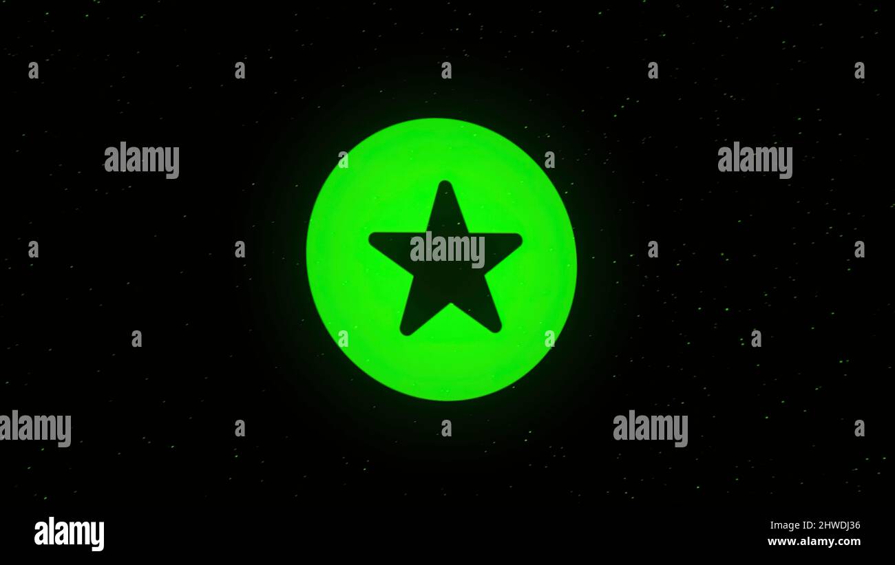 Animation icon with a star on a black background. Animation. Colored ...