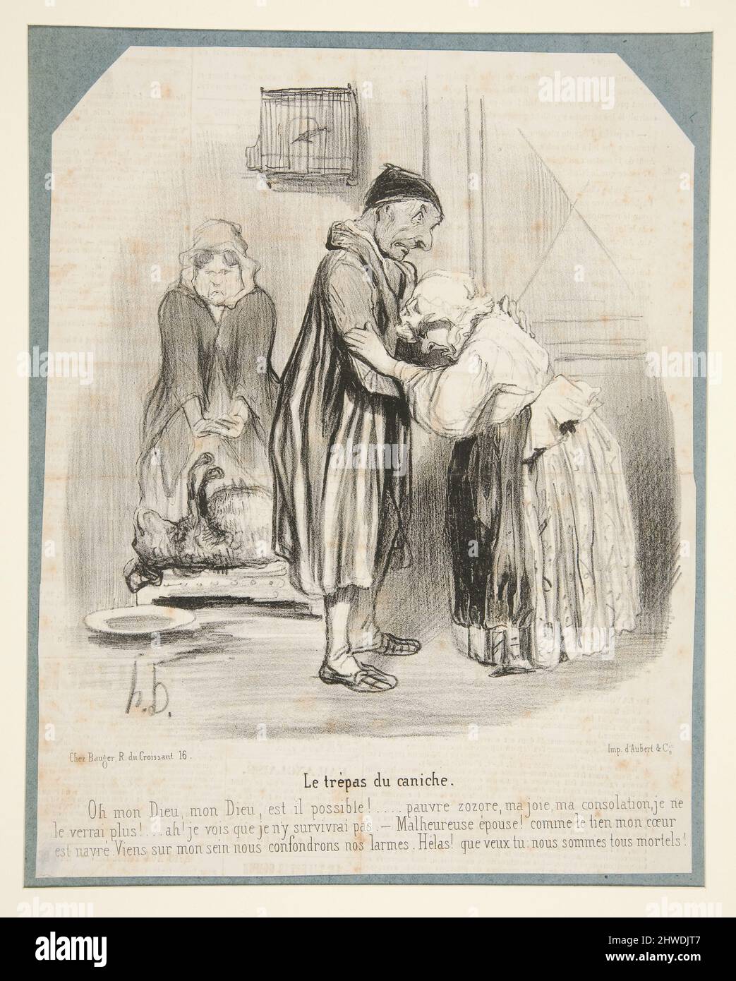 Le Trepas du Caniche. Artist: Honoré Daumier, French, 1808–1879 Stock ...