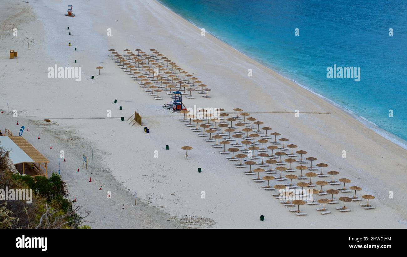 Early morning empty beach at Kefalonia, Greece Stock Photo - Alamy