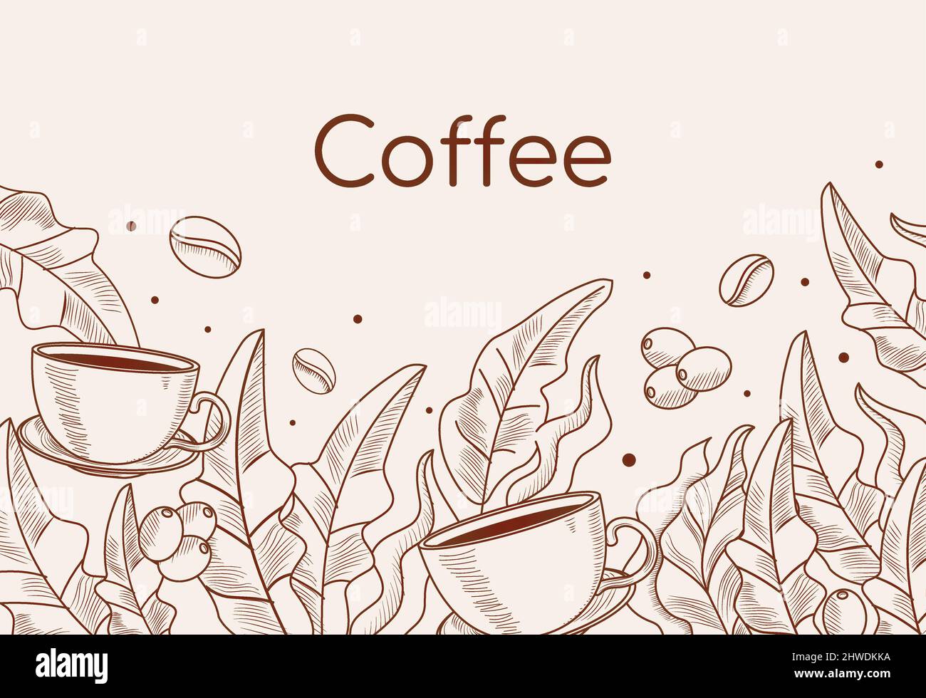 Hand drawn coffee background Stock Vector Image & Art - Alamy