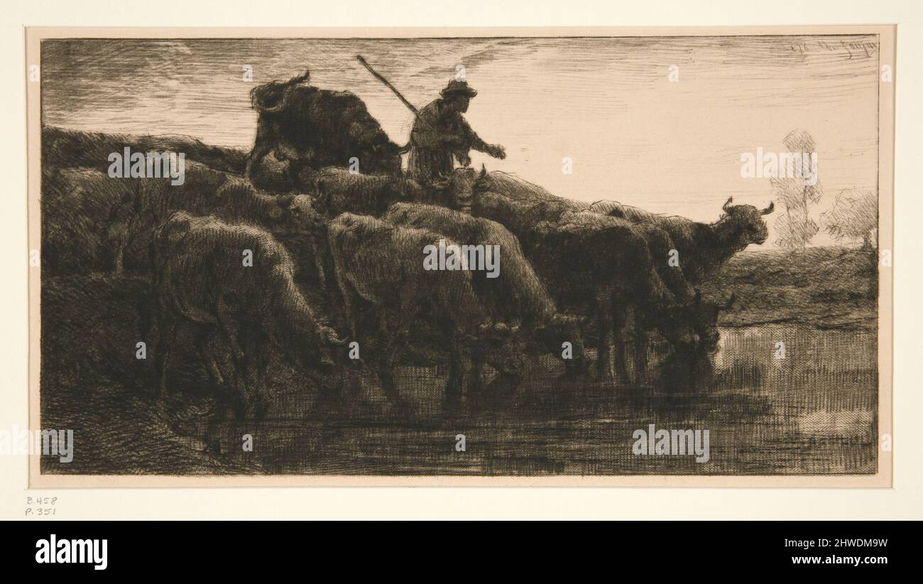 Troupeau de Vaches. Artist: Charles-Émile Jacque, French, 1813–1894 ...