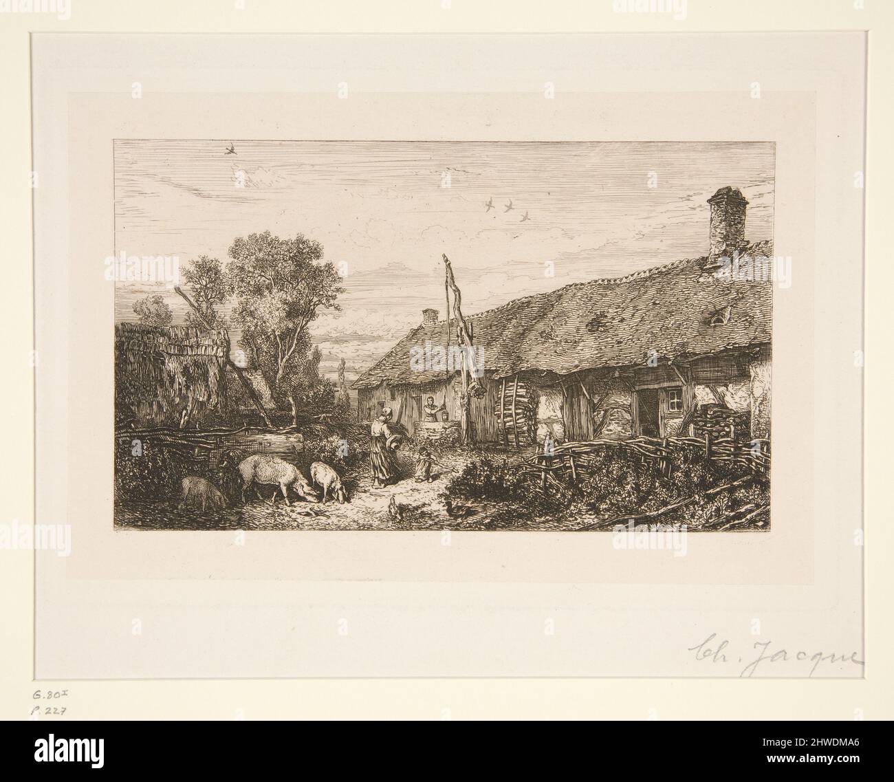Paysage, maison de paysans. Artist: Charles-Émile Jacque, French, 1813 ...