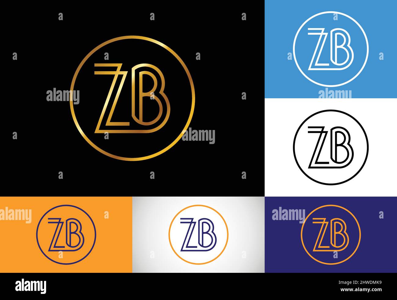 Initial Letter Z B Logo Design Vector. Graphic Alphabet Symbol For ...