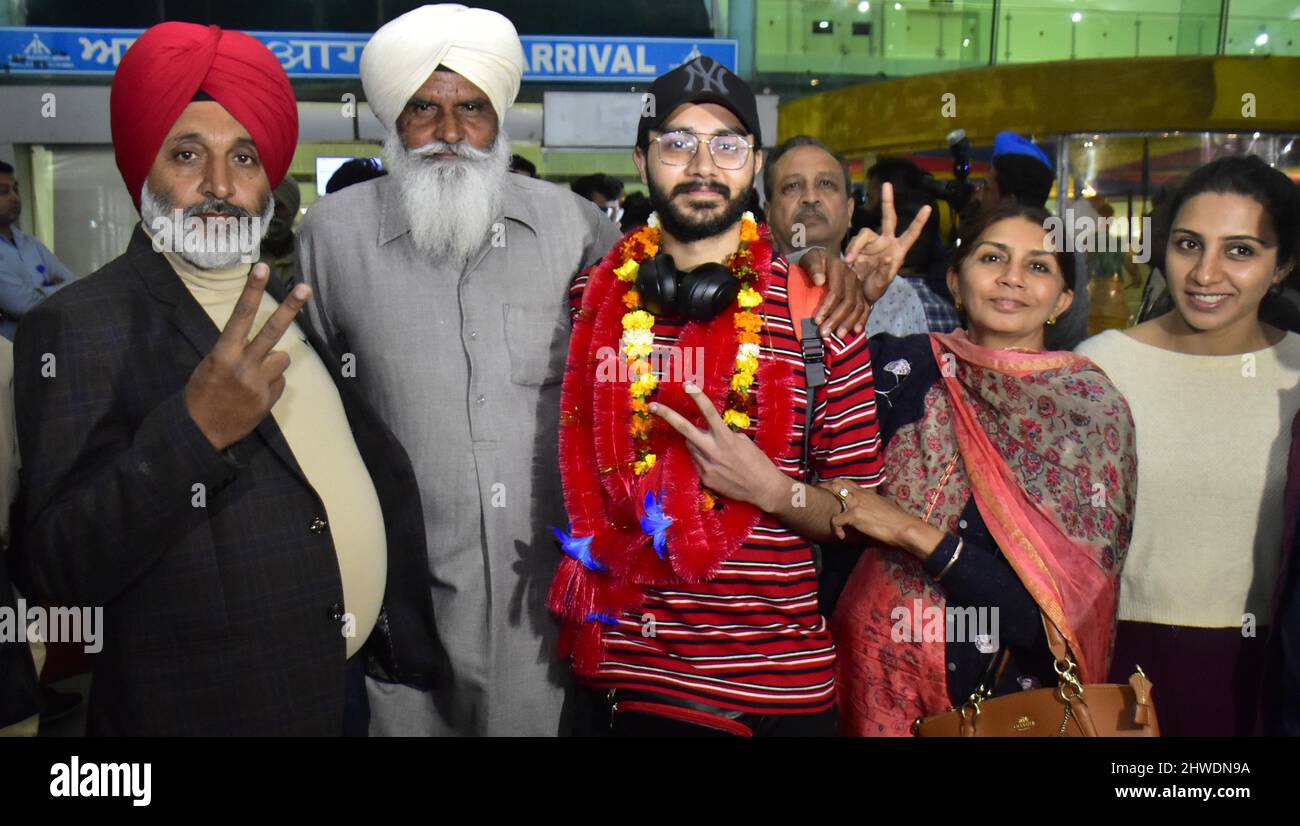 AMRITSAR, INDIA - MARCH 3: Milap Singh, a student evacuated from ...