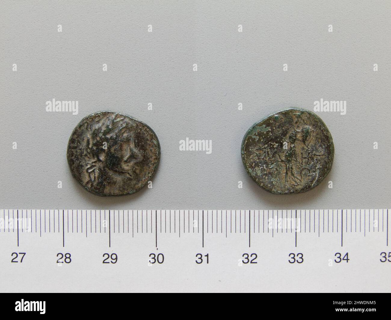 Coin of Tiberius, Emperor of Rome from Side. Ruler: Tiberius, Emperor ...