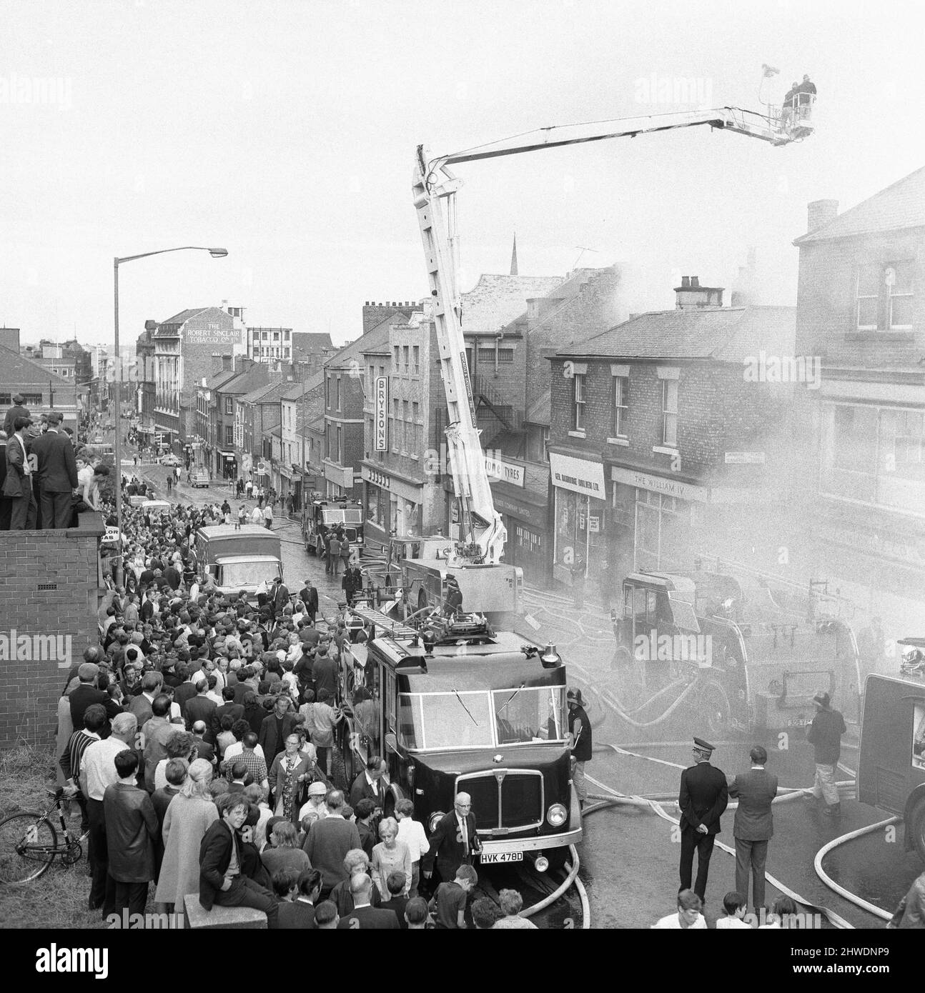 The Firestone tyre warehouse fire, Westgate Hill, Newcastle. 31st July ...