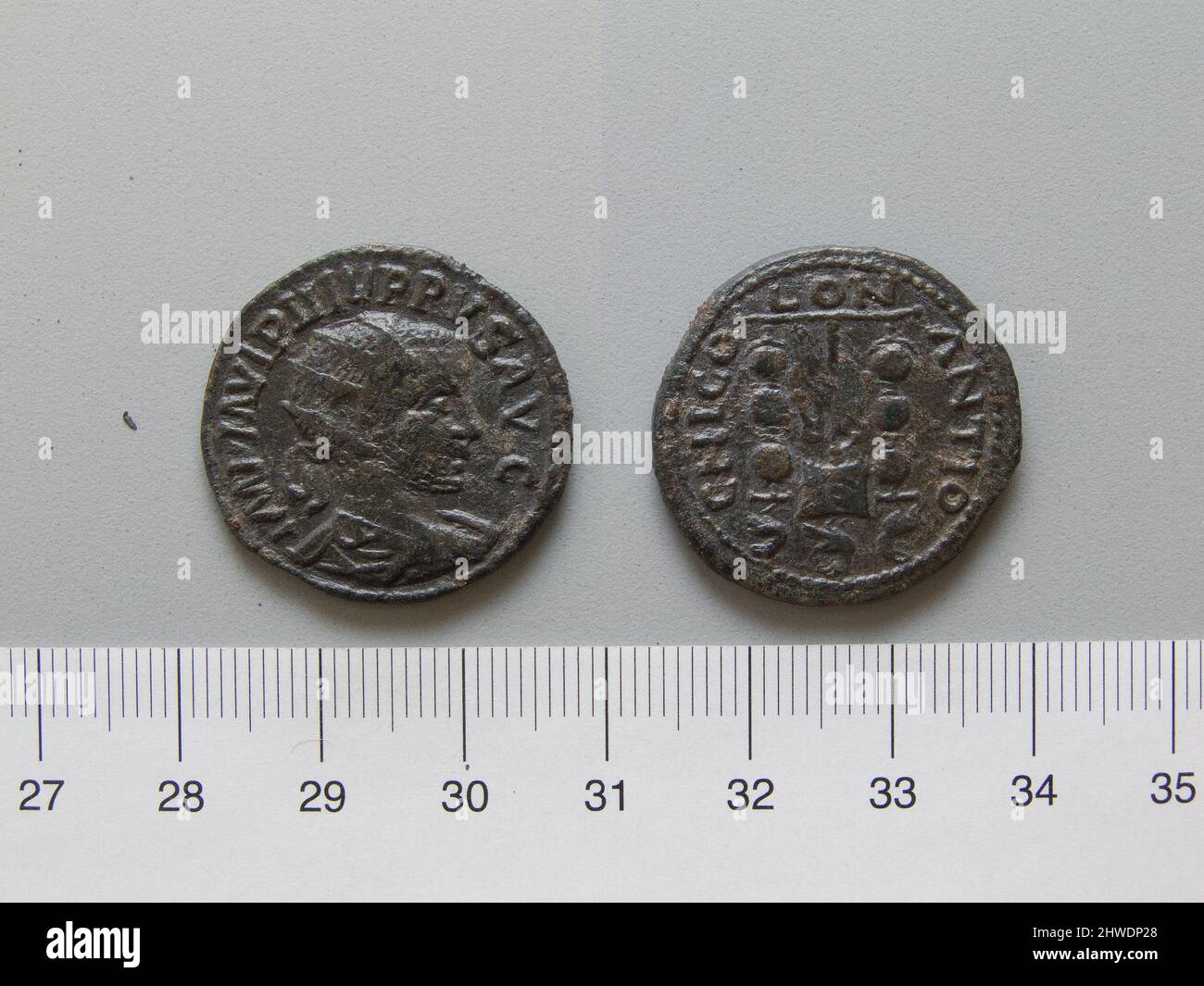 Coin of Philip II from Unknown . Ruler: Philip II, Emperor of Rome, 238 ...