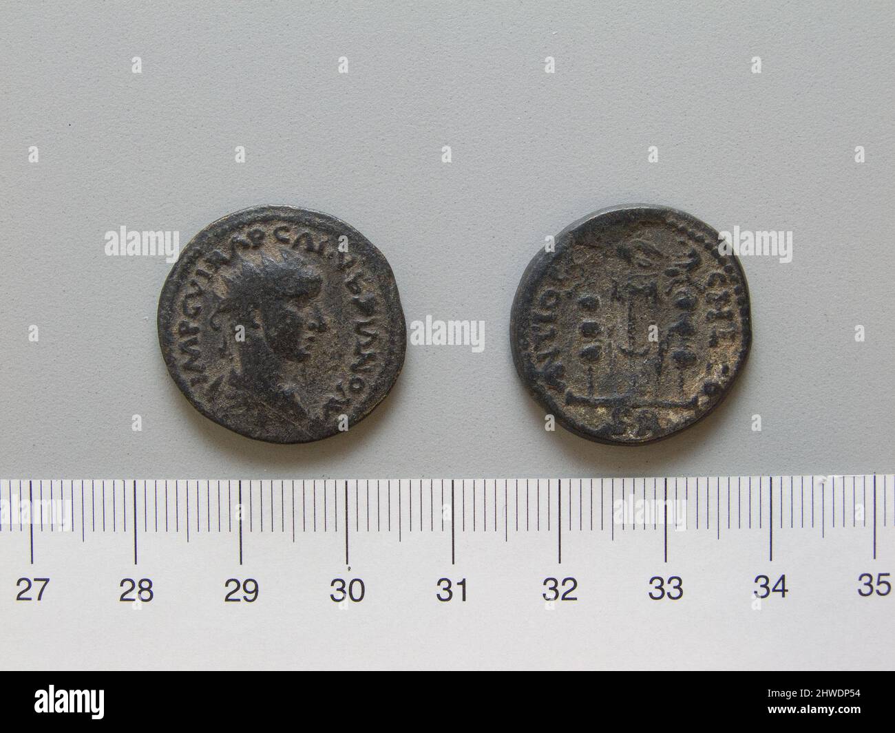 Coin of Volusianus, Emperor of the Roman Empire from Antiochia. Ruler ...