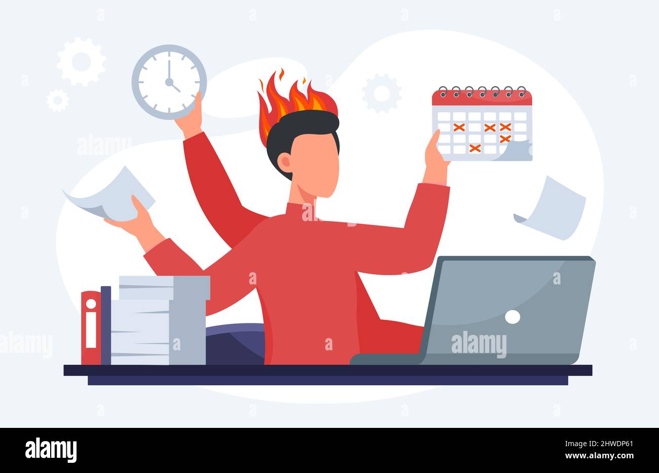 Tired Man Missing Deadline abstract concept Stock Vector Image & Art ...