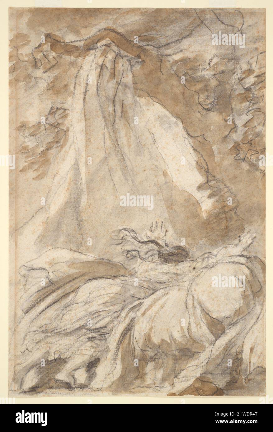 In despair, Olympia throws herself on the bed, illustration for Canto X ...