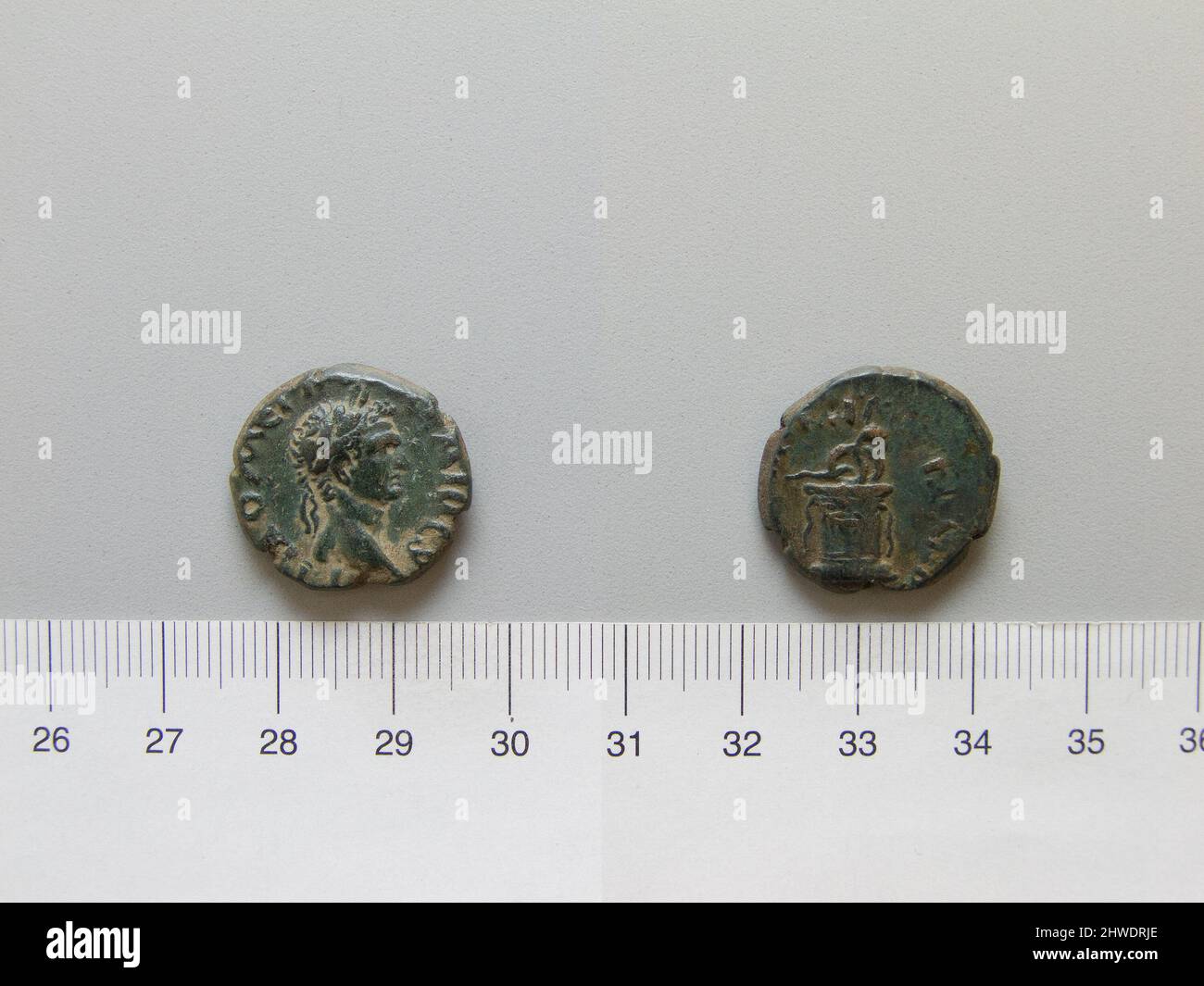Coin of Domitian, Emperor of Rome from Caesareia, Cappadocia. Ruler ...