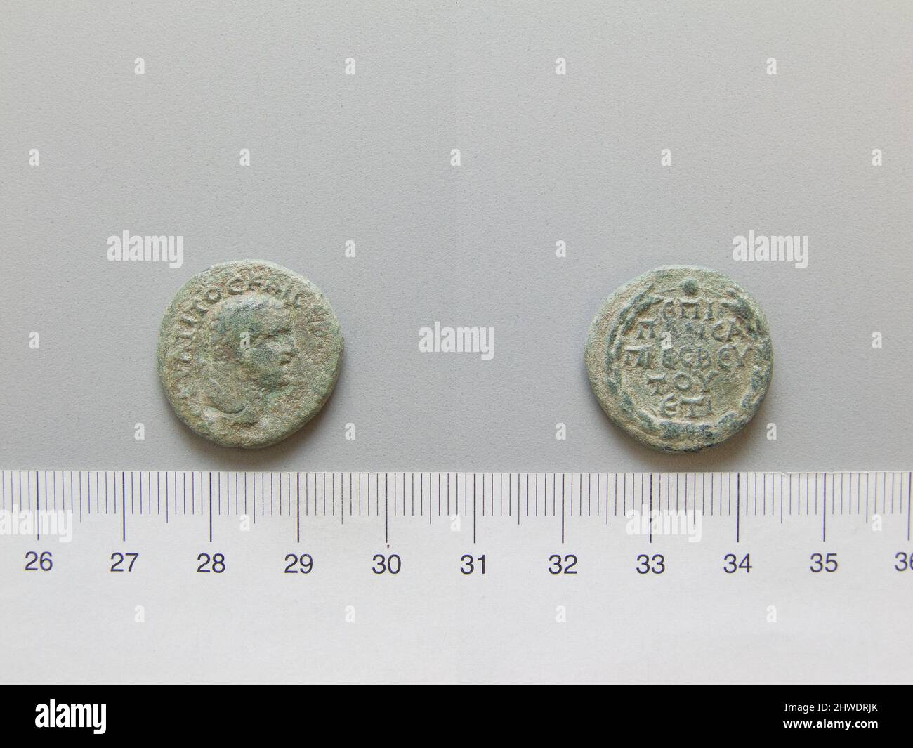 Coin of Titus, Emperor of Rome from Caesareia, Cappadocia. Ruler: Titus ...