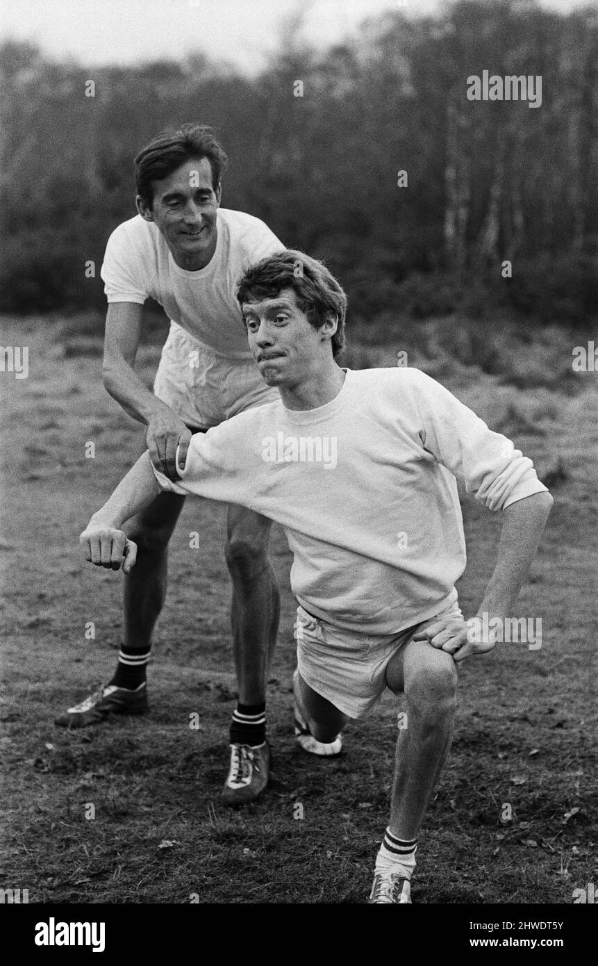 Actor Michael Crawford training with Olympic athlete Gordon Pirie for ...