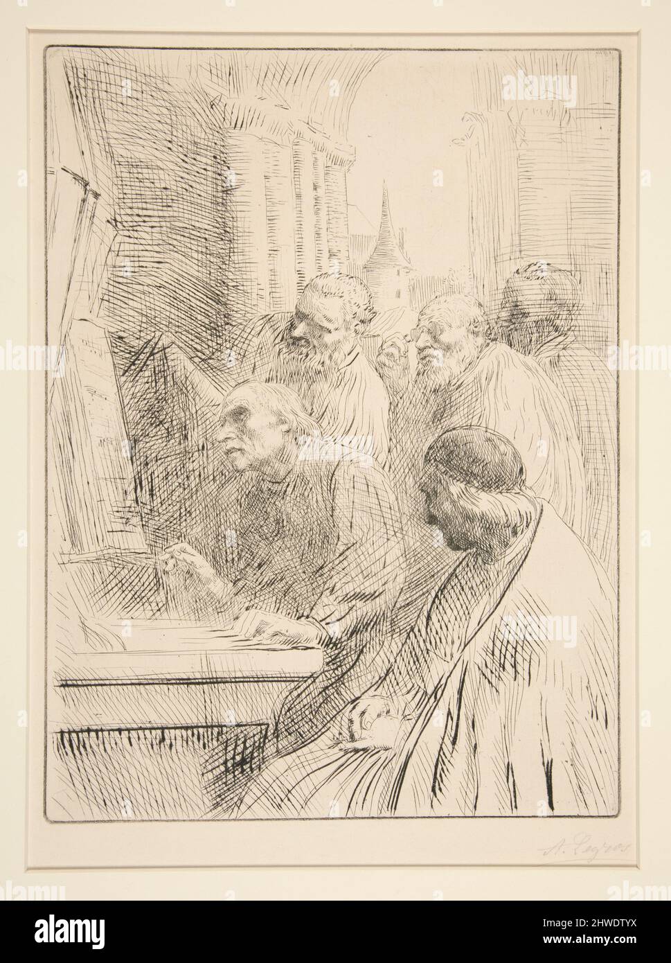 Les Moines a L’Eglise (Monks in Church). Artist: Alphonse Legros ...
