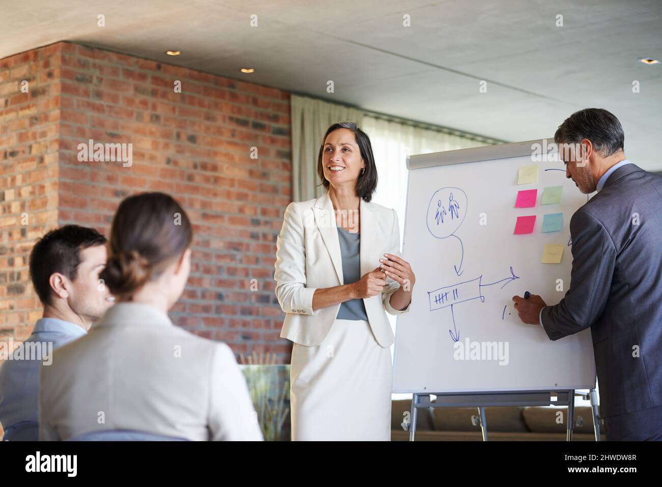Two people giving a presentation hi-res stock photography and images ...
