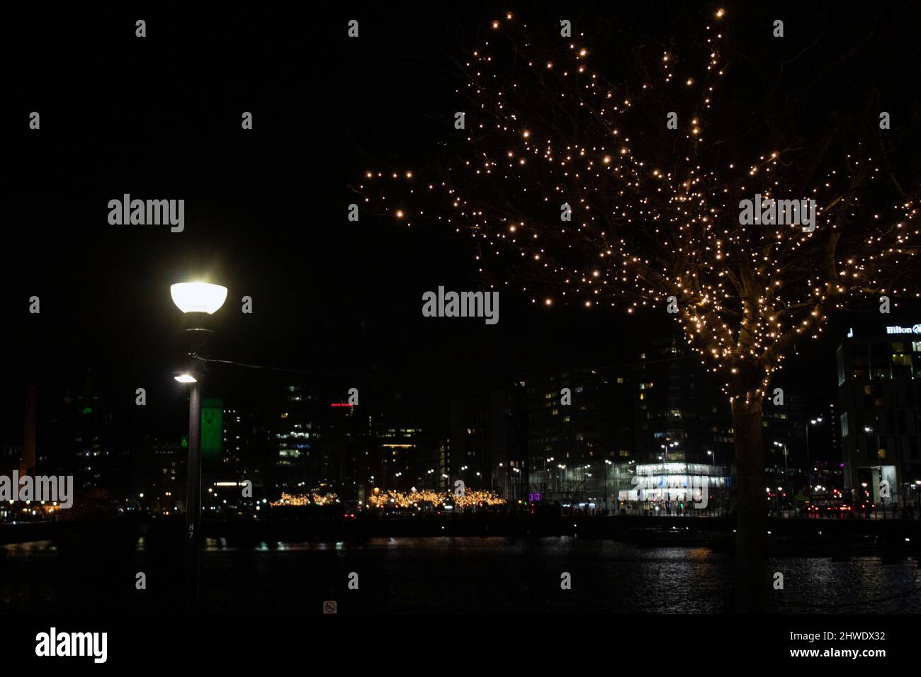 The Royal Albert Dock, Liverpool by night, England UK Stock Photo - Alamy