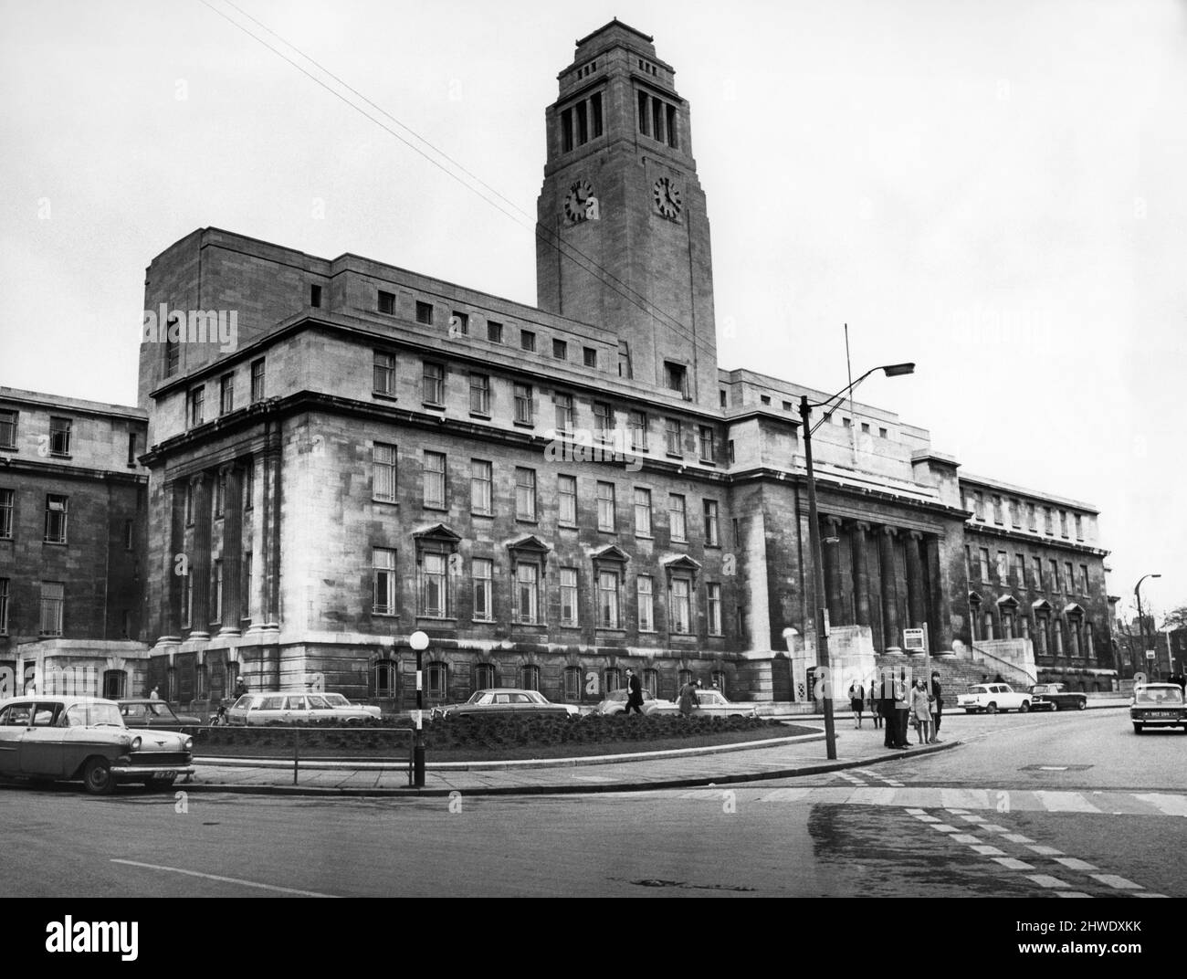 Front view of Leeds University building. 29th January 1969 Stock Photo ...