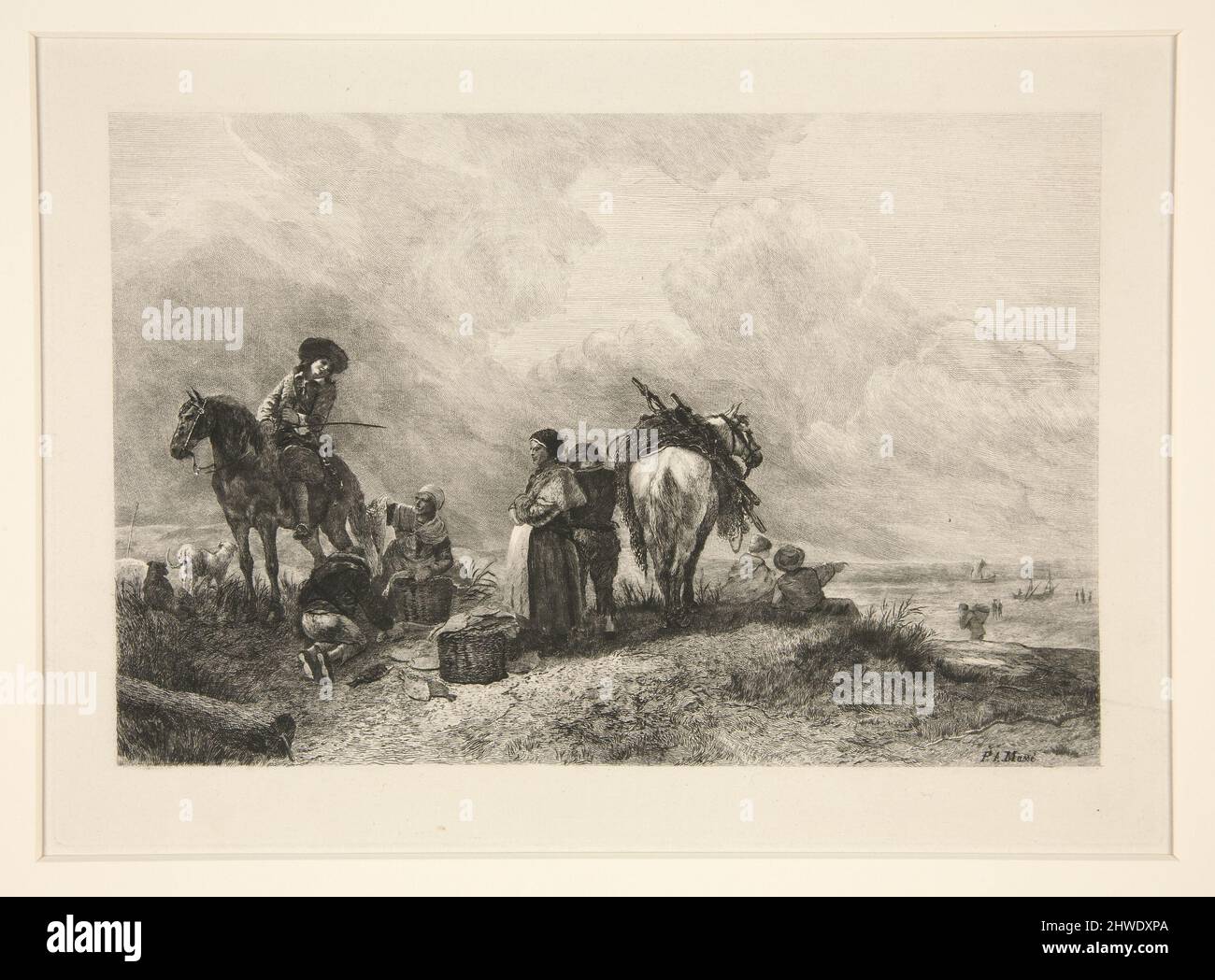 Untitled [landscape with figures]. Artist: Pierre-Augustin Massé ...