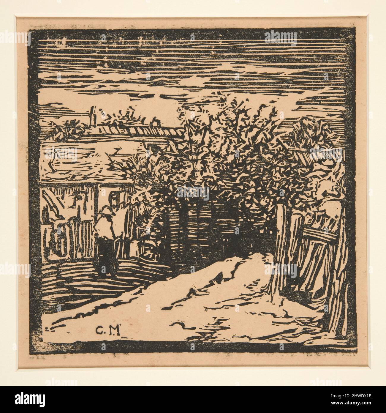 Rural Courtyard. Artist: Charles Maurin, French, 1856–1914 Stock Photo ...