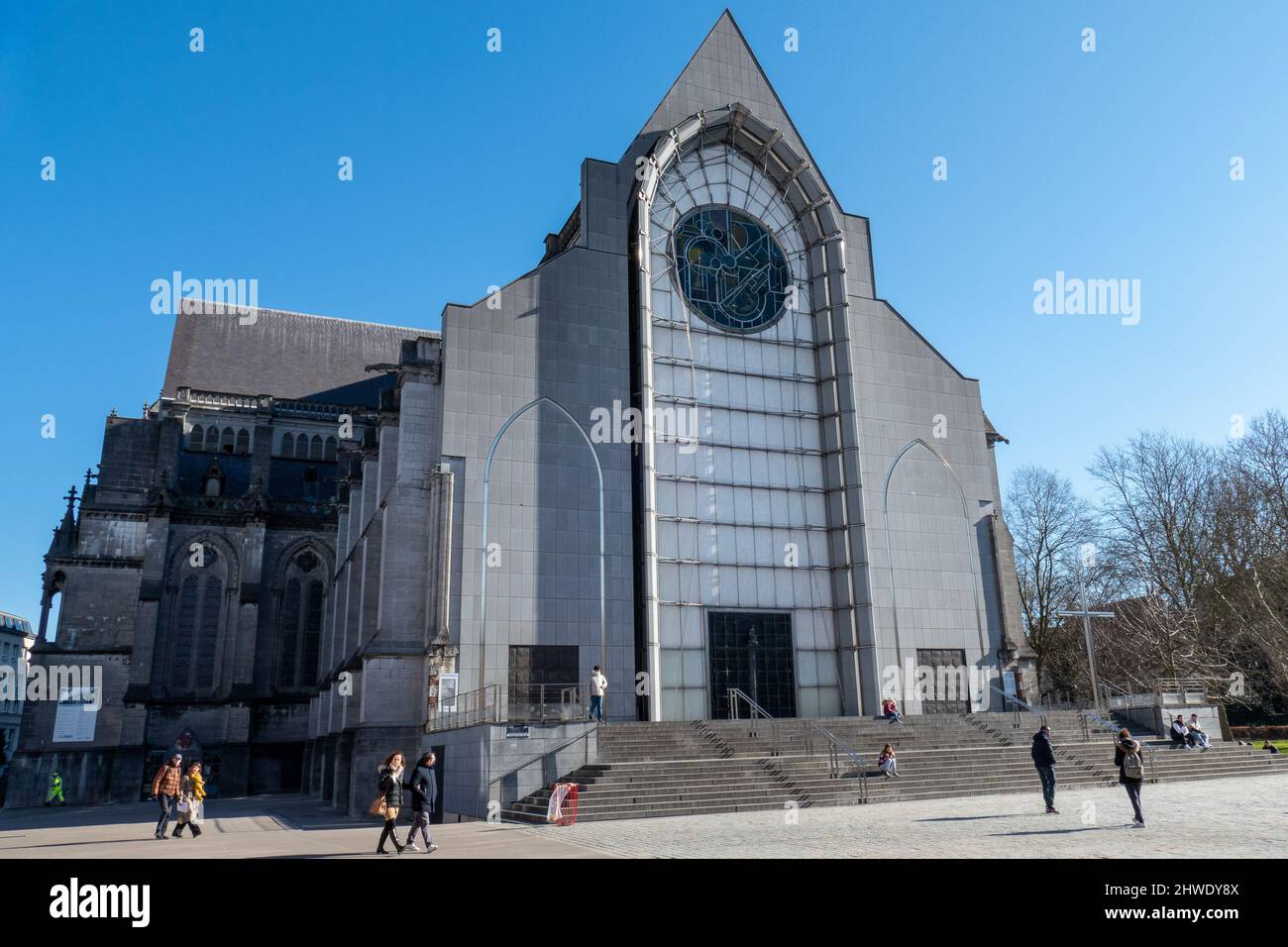Lille, France, February 28, 2022. The Notre Dame de la Treille ...