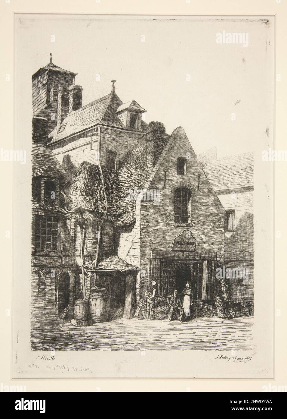 Street in St.-Valeny-en-Caux. Artist: Émile Frédéric Nicolle, French ...