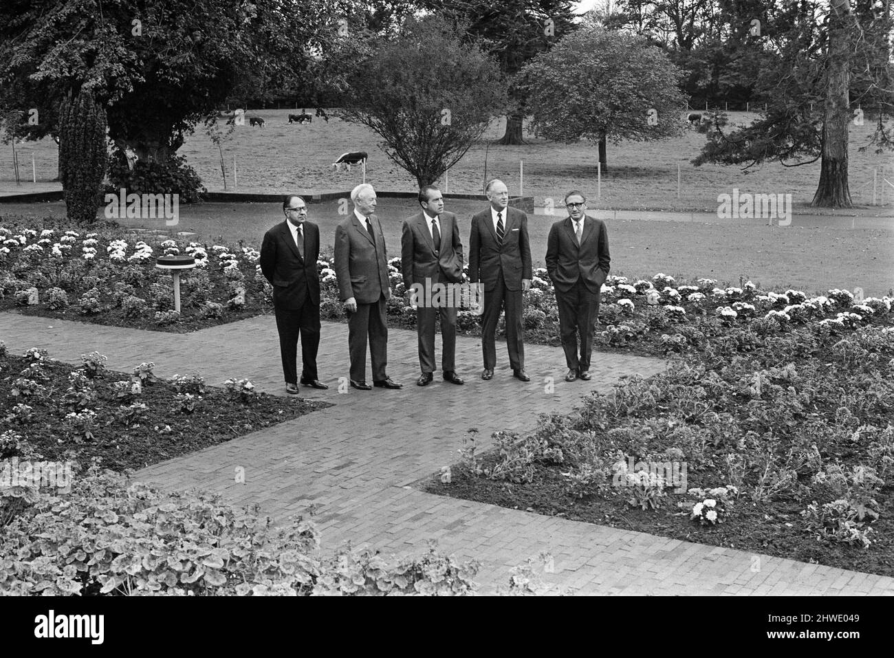 President Nixon in Ireland. Vietnam Peace Conference. Left to right ...