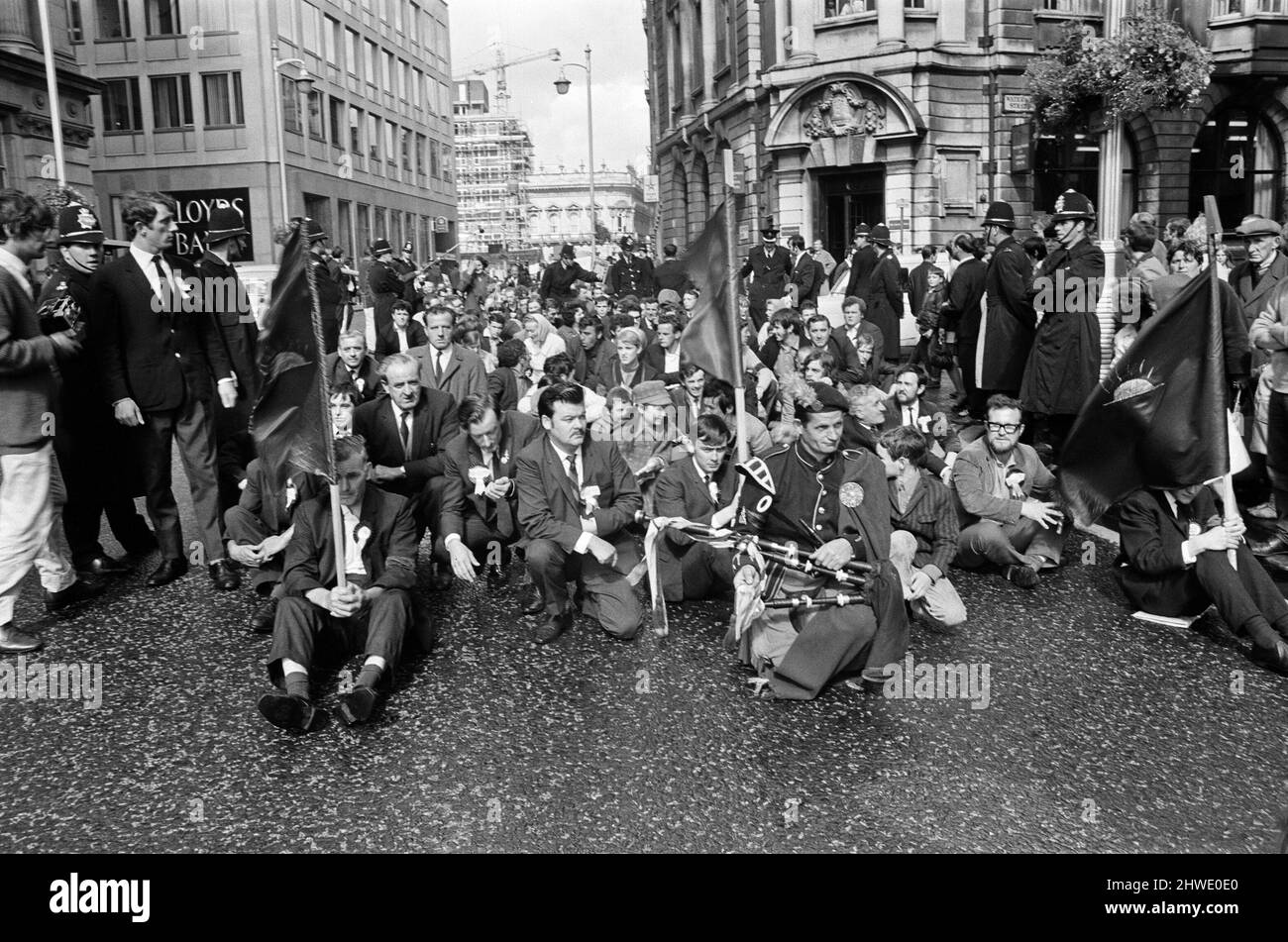 Irish civil rights march in Birmingham city centre, West Midlands ...