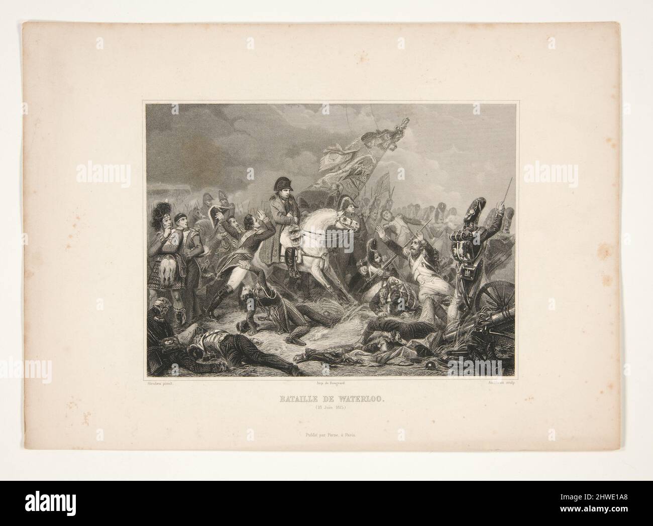 Bataille de Waterloo (Battle of Waterloo). Engraver: François Adolphe ...