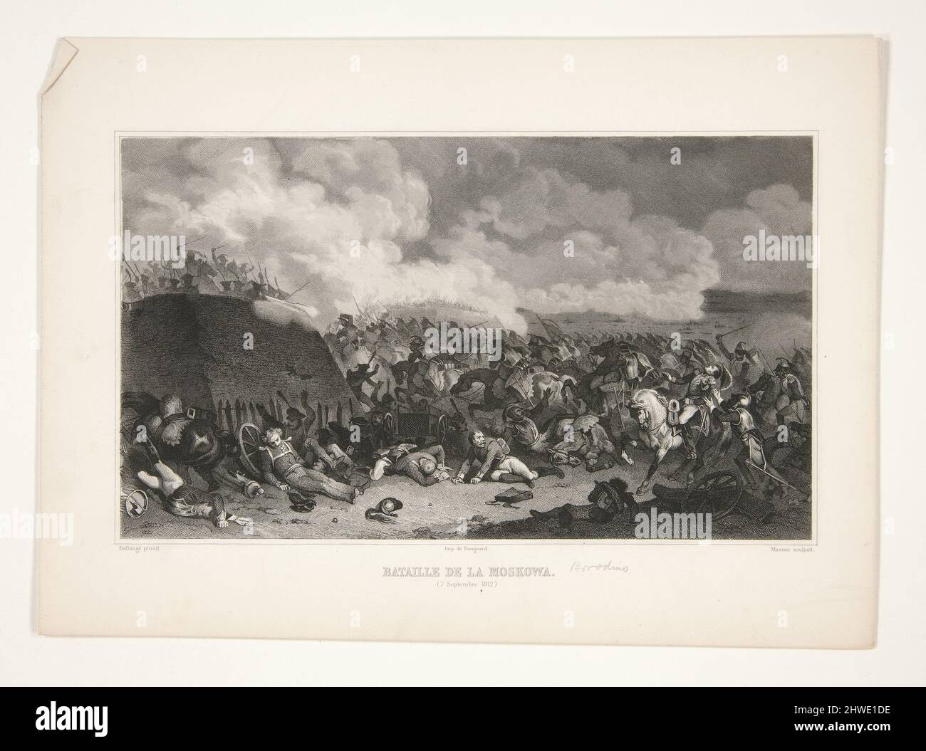 Bataille de la Moskowa (Battle of Moscow). Engraver: Alphonse Charles ...