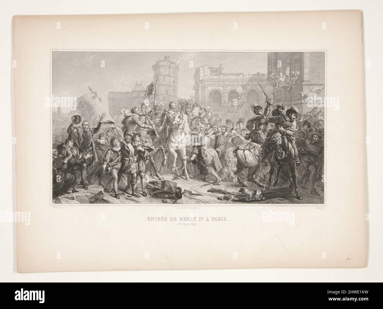 Entrée de Henri IV à Paris (Henri IV Entering Paris). Engraver: Charles ...