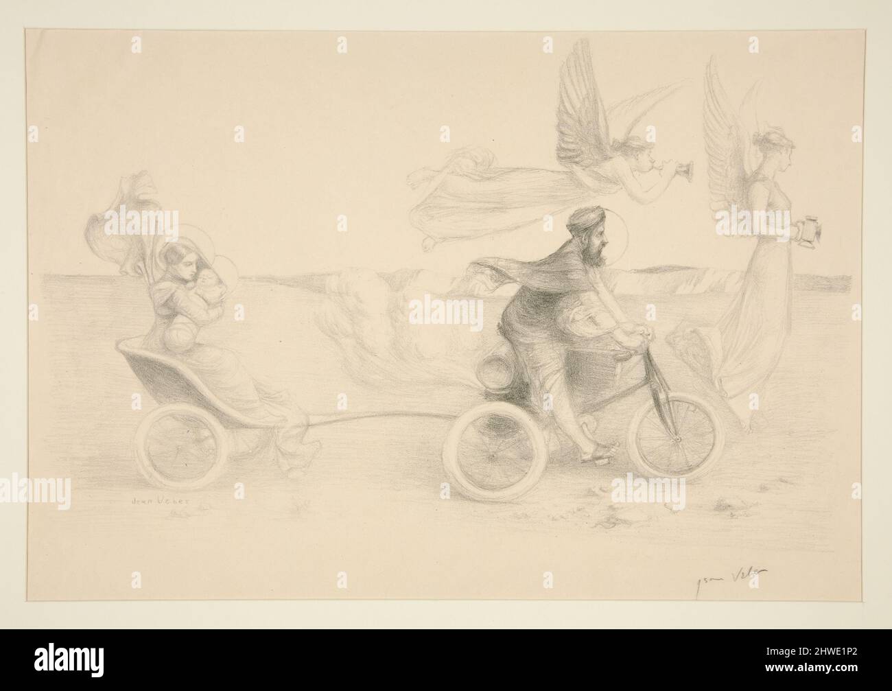 Flight into Egypt. Artist: Jean Veber, French, 1864–1928 Stock Photo ...