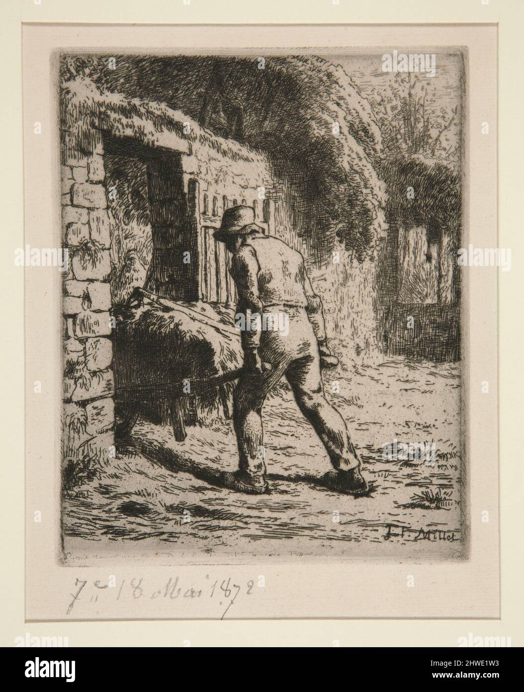 Le Paysan rentrant du fumier (Peasant with a Wheelbarrow). Artist: Jean ...