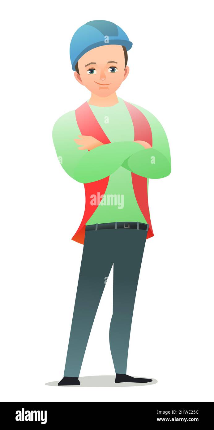 Boy in overalls Stock Vector Images - Alamy