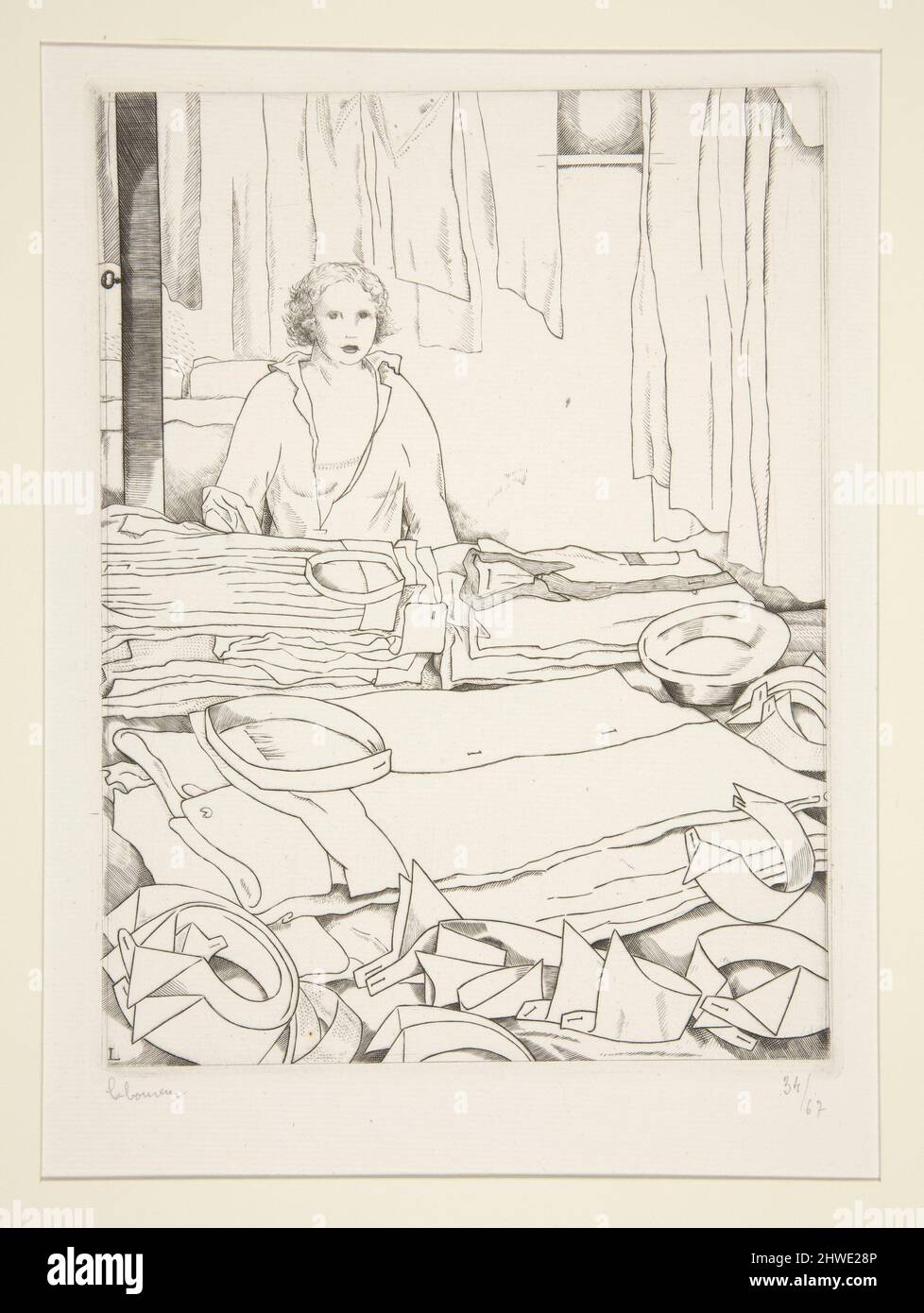 La repasseuse (The Ironing Woman). Artist: Jean-Émile Laboureur, French ...