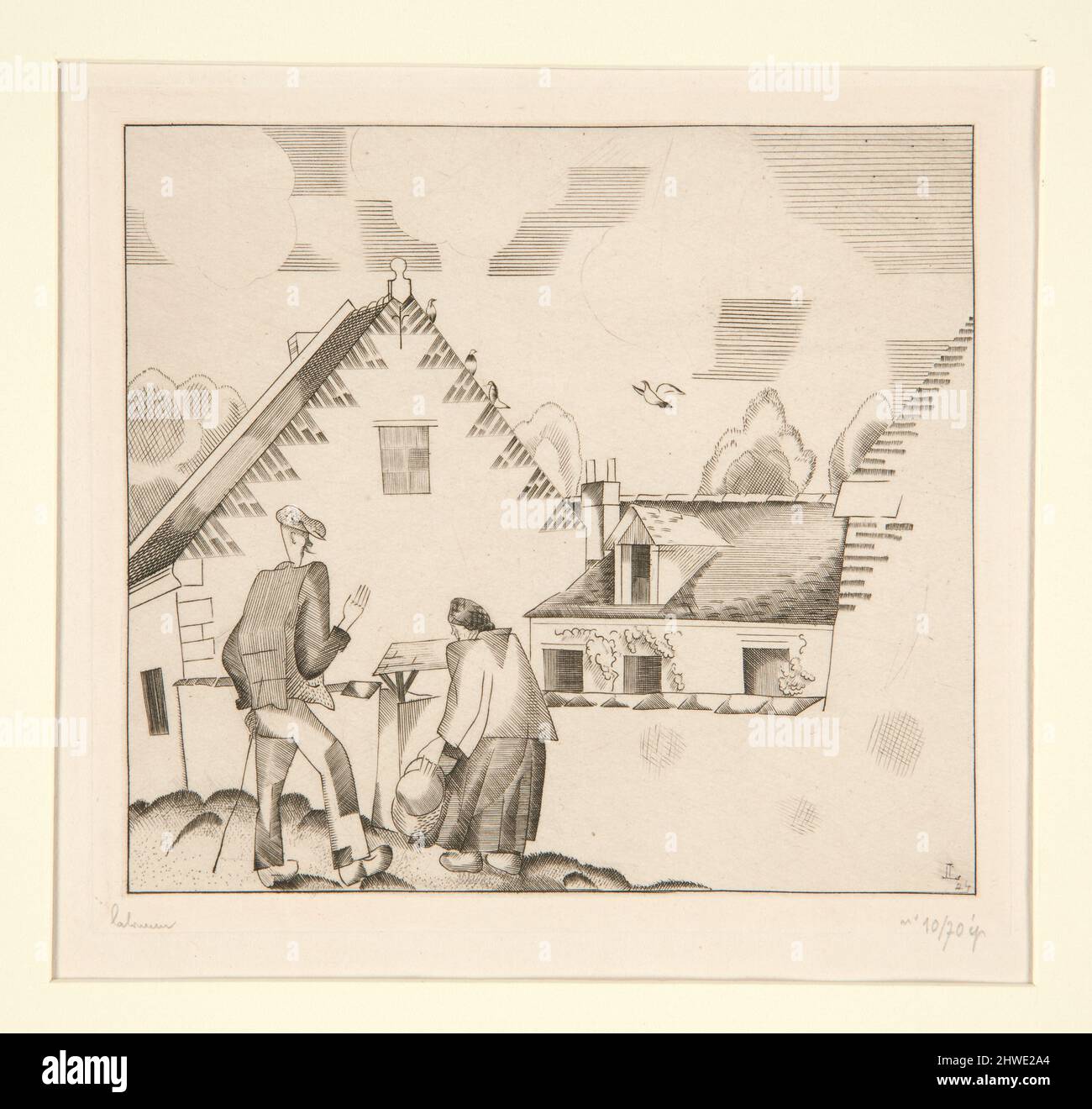 Causerie villageoise (Village Talk). Artist: Jean-Émile Laboureur ...