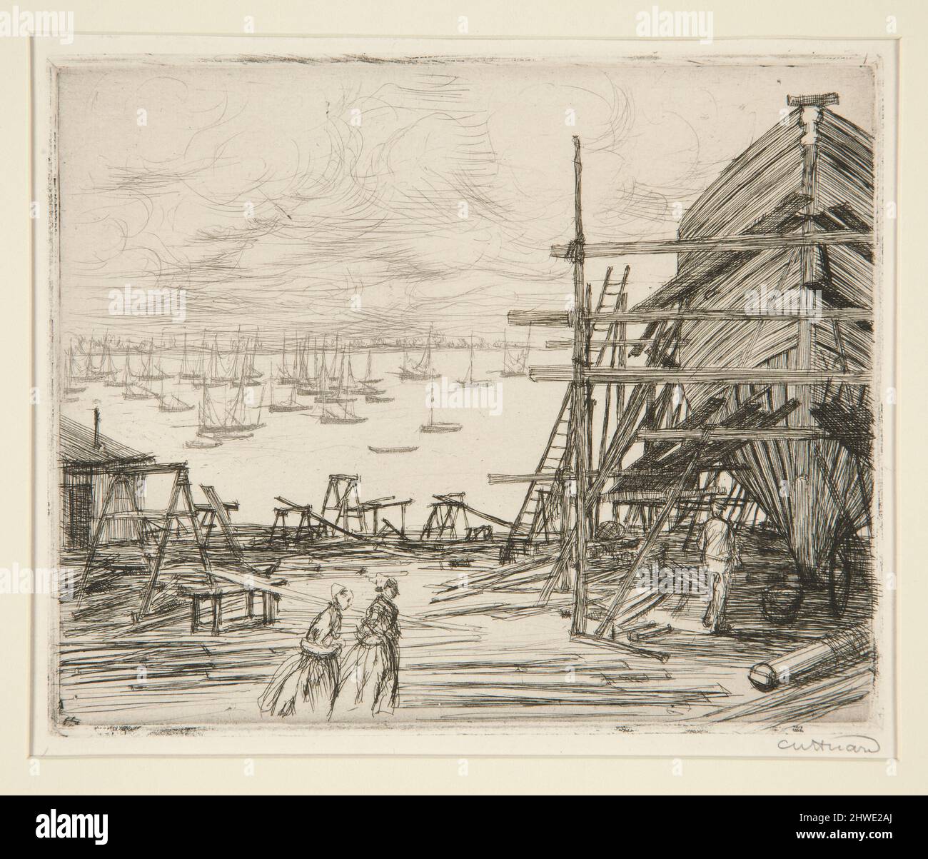 Chantiera a Cancale. Artist: Charles Huard, French, 1874–1965 Stock ...