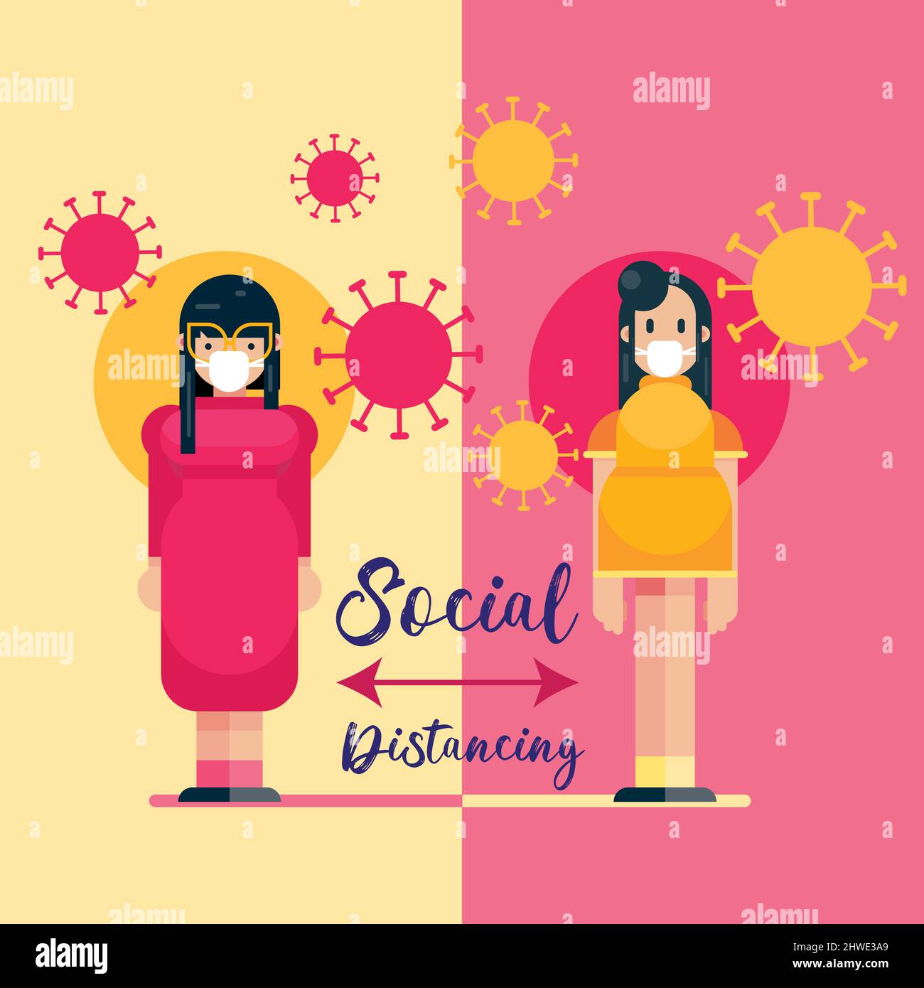 Social distancing vector Stock Vector Images - Alamy
