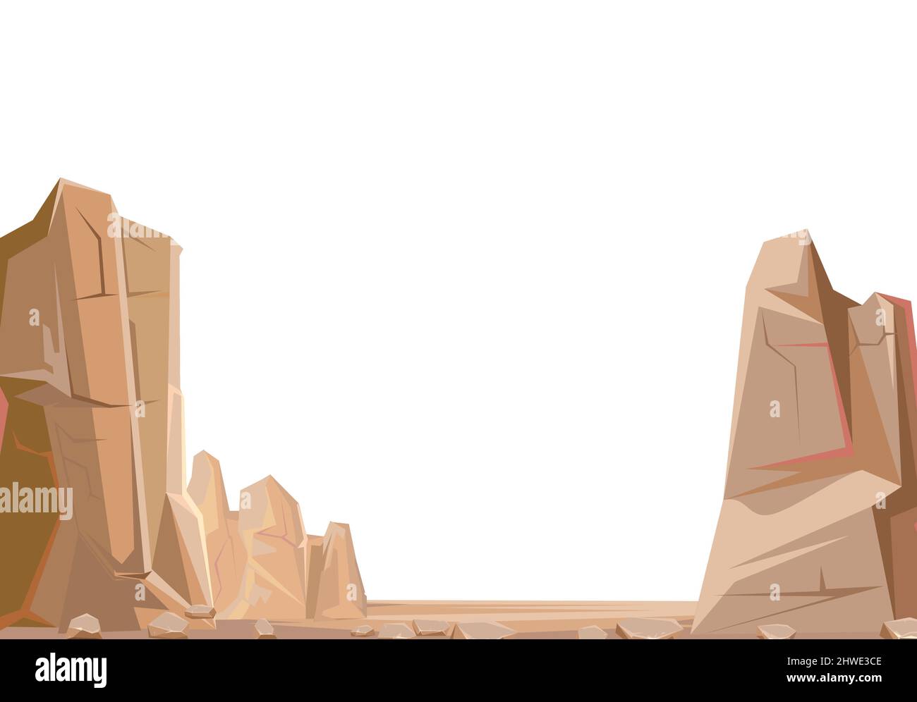 Rocky cliffs. Peaks of rocky mountains. Stone landscape. Isolated on ...