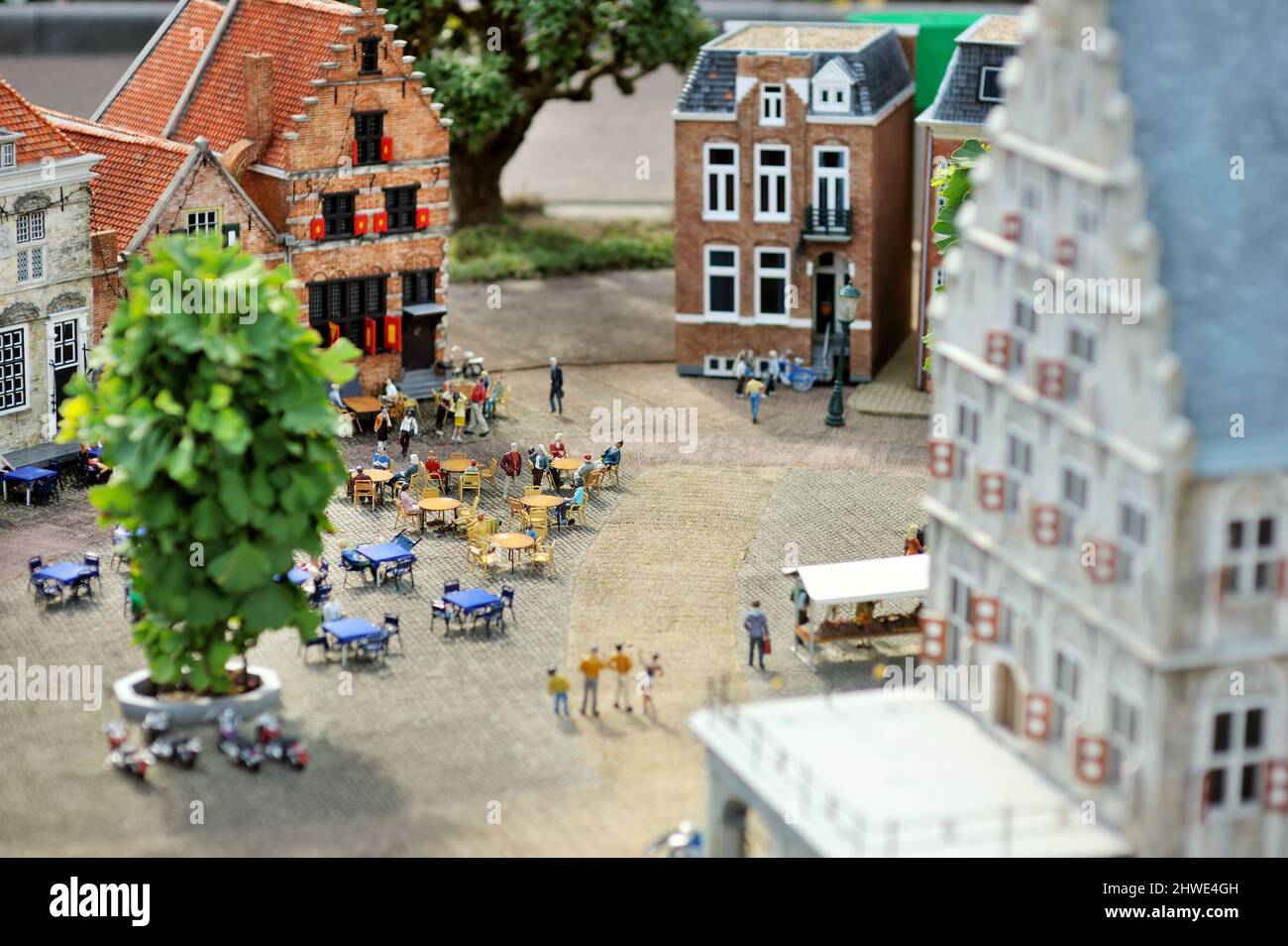 Miniature old Dutch houses at Madurodam miniature park, The Hague ...