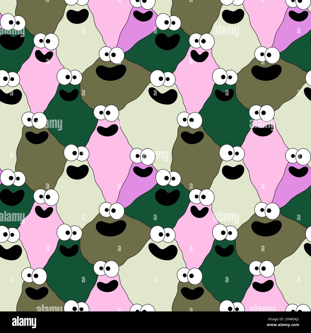 Kids seamless cute monster alien pattern for fabrics and packaging and ...