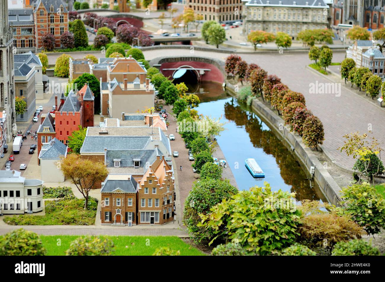 Miniature old Dutch houses at Madurodam miniature park, The Hague ...