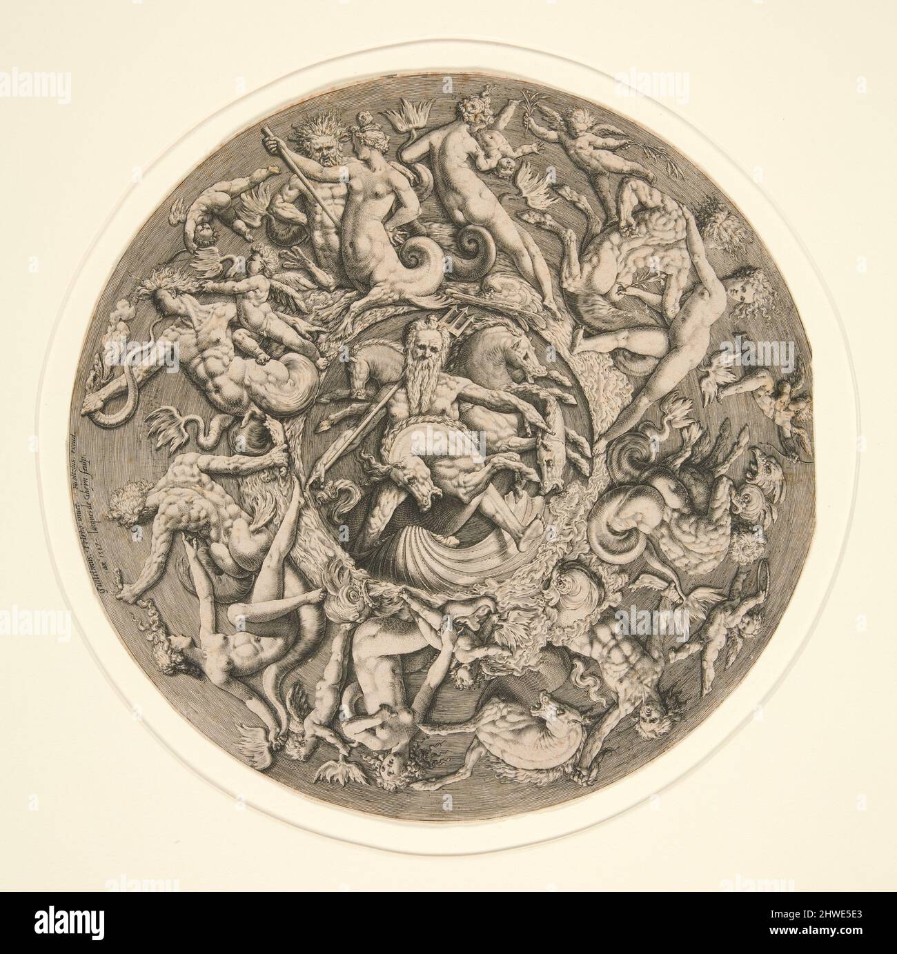 Neptune’s Kingdom (circular design for a plate). Artist: Unknown Stock ...