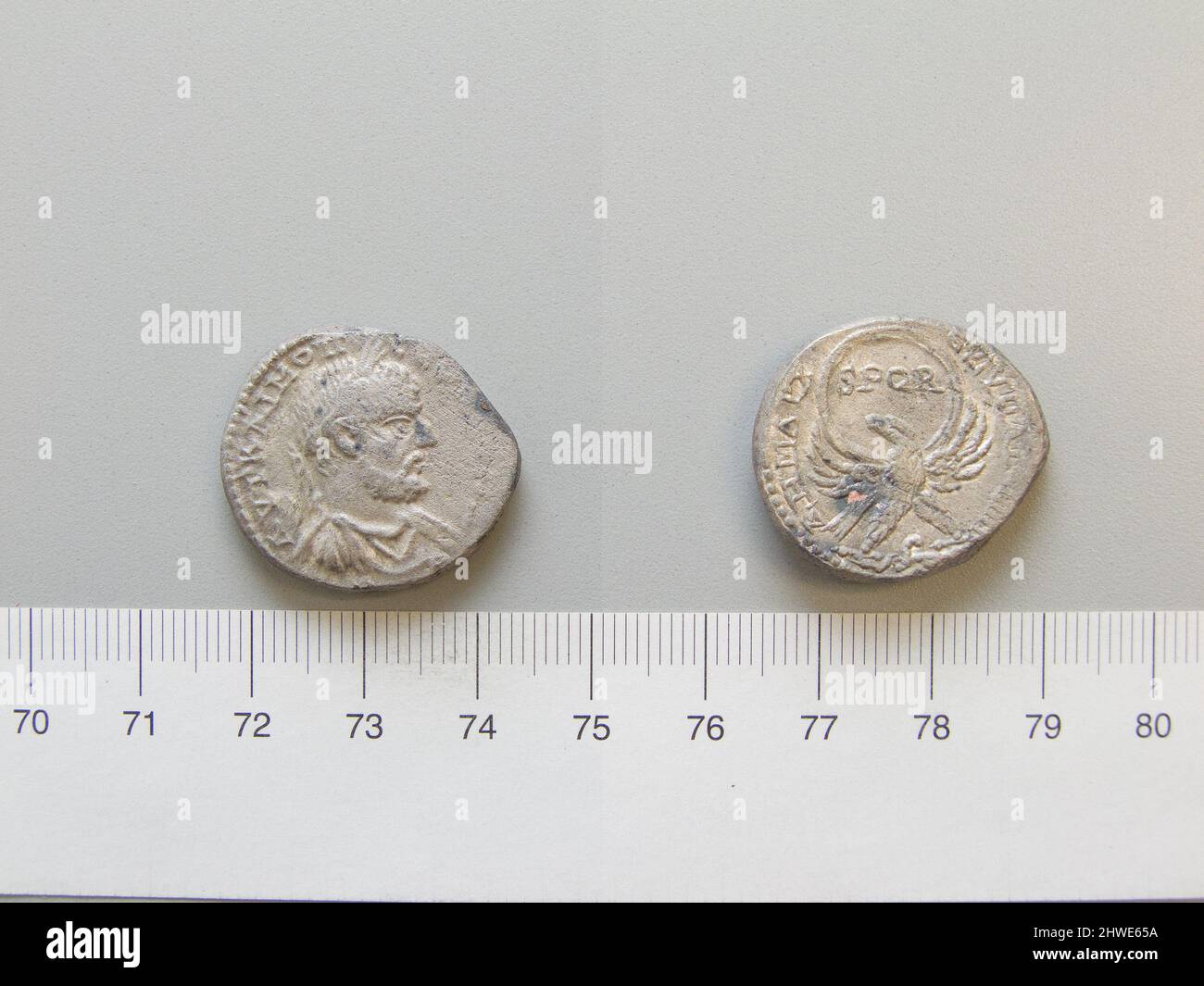 Tetradrachm of Macrinus, Emperor of Rome from Caesarea Maritima. Ruler ...